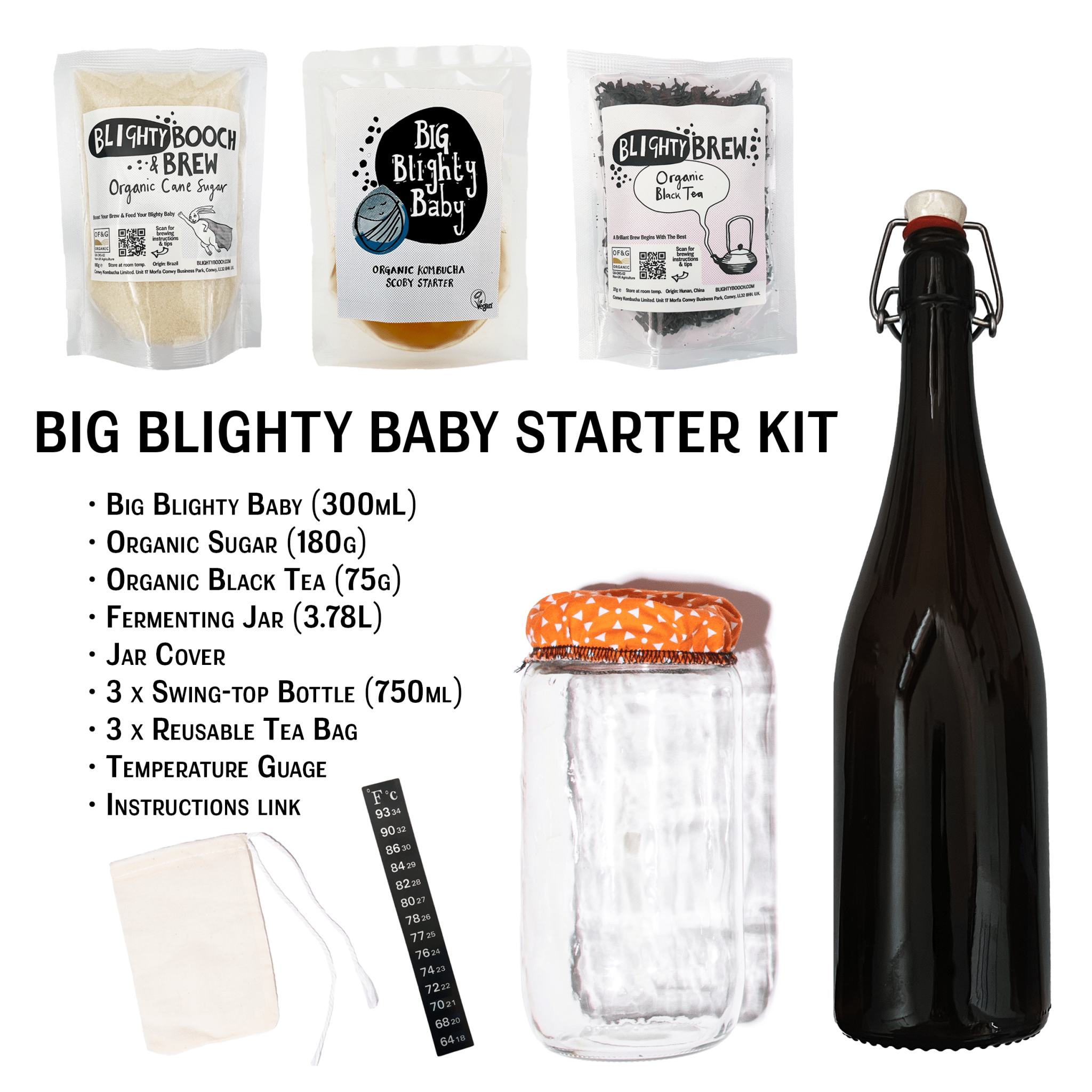 Big Blighty Baby Kombucha Starter Kit (to make 3L) – Blighty Booch