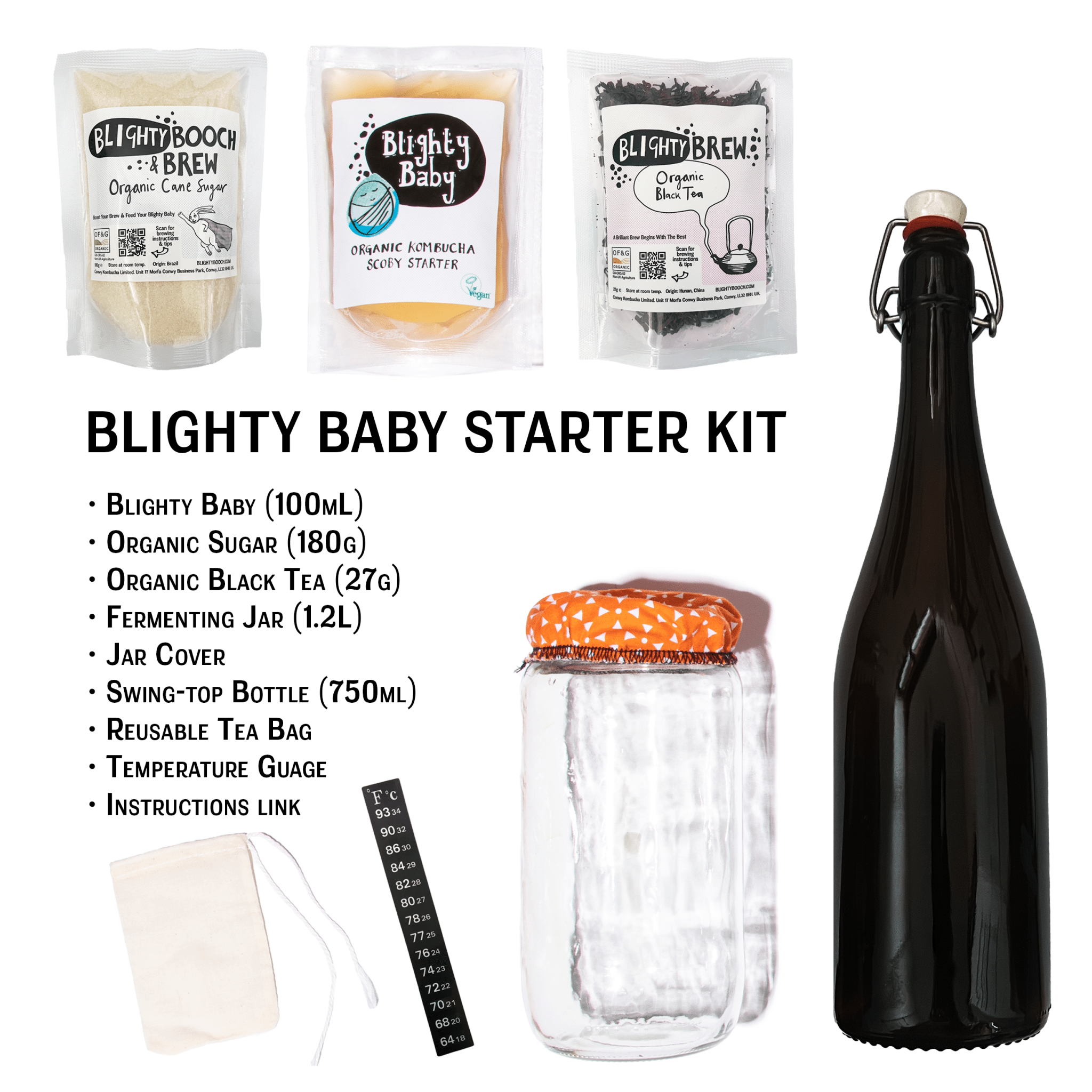 Blighty Baby Kombucha Starter Kit (to make 1L) – Blighty Booch